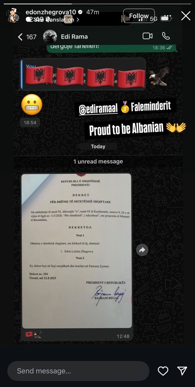 Rama i bën “dhuratë” Zhegrovës dhe Juventusit, kryeministri i dërgon ...